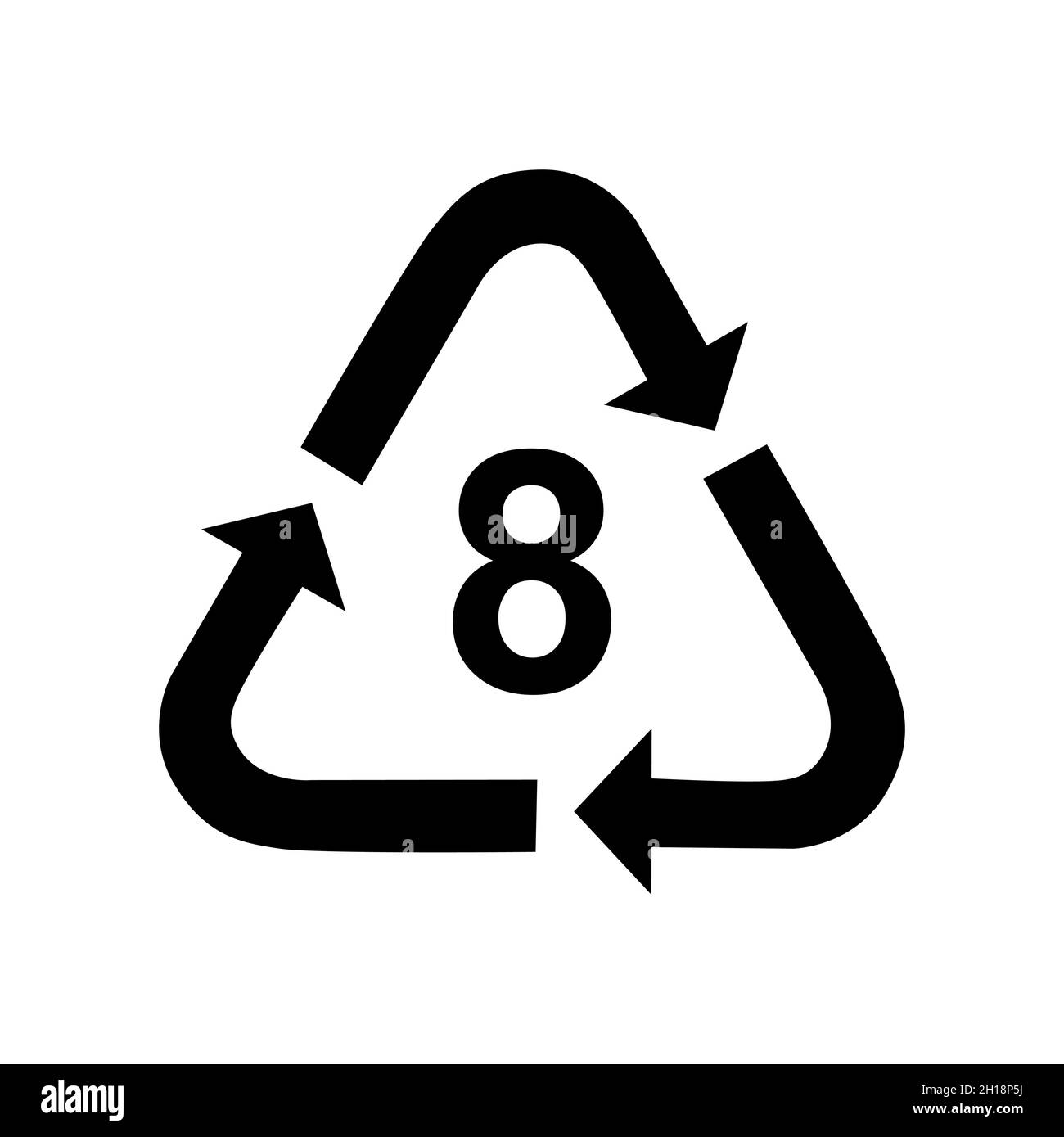 Simbolo in plastica, simbolo di riciclaggio ecologico isolato su sfondo ...