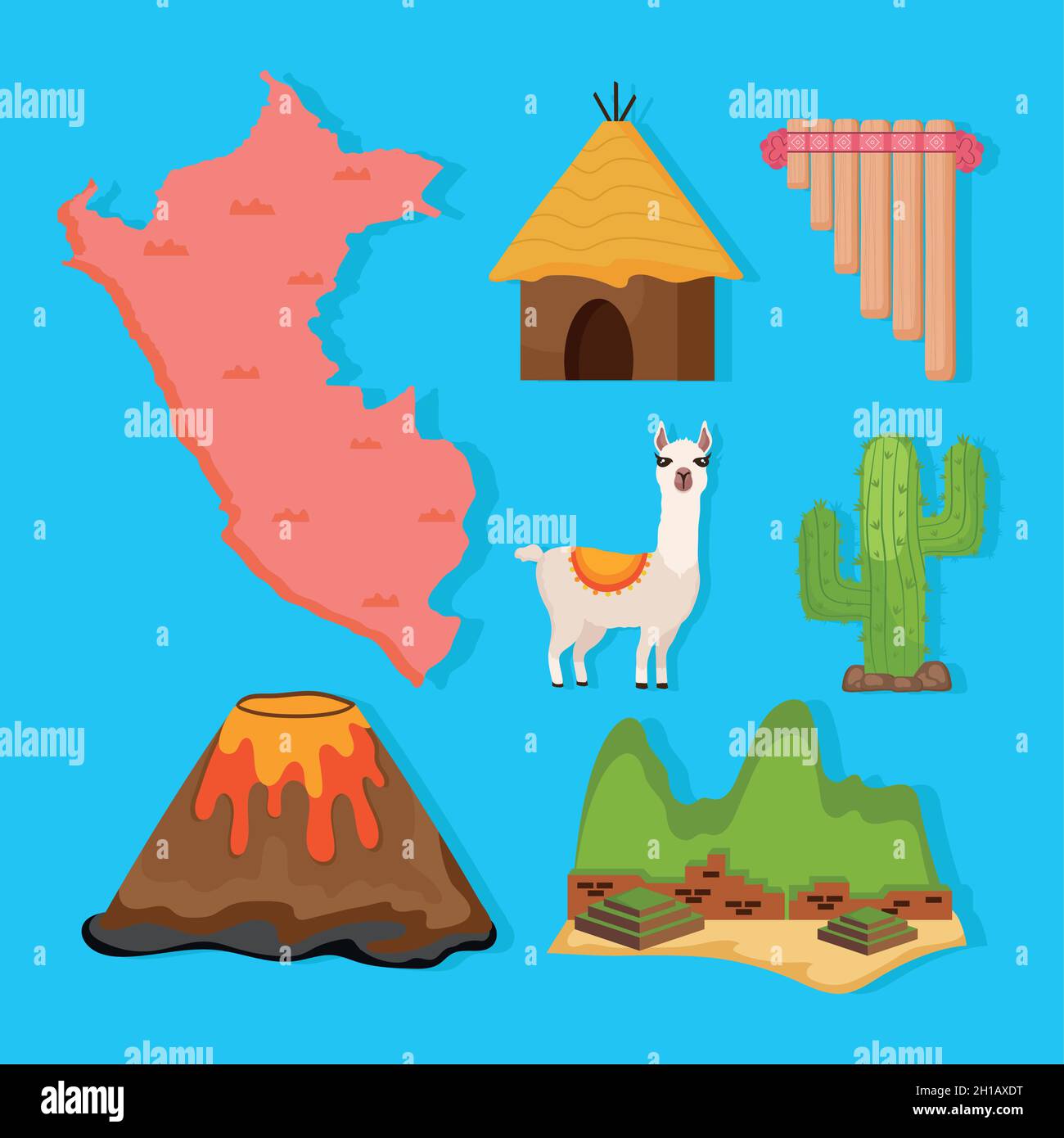 Machu picchu illustration Immagini Vettoriali Stock - Alamy