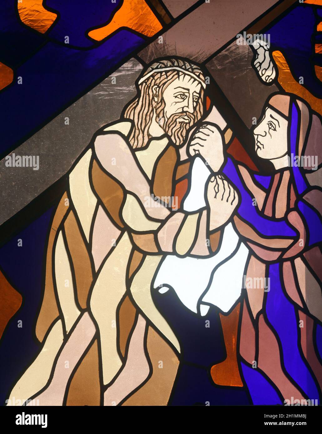 6 stazioni della Via Crucis, La Veronica asciuga il volto di Gesù ...