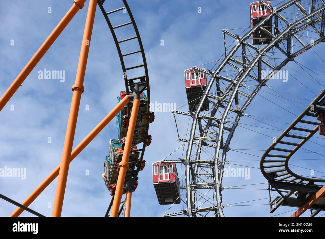 Riesenrad im Großen Vergnügungspark 'Prater' a Wien, Österreich, Europa ...
