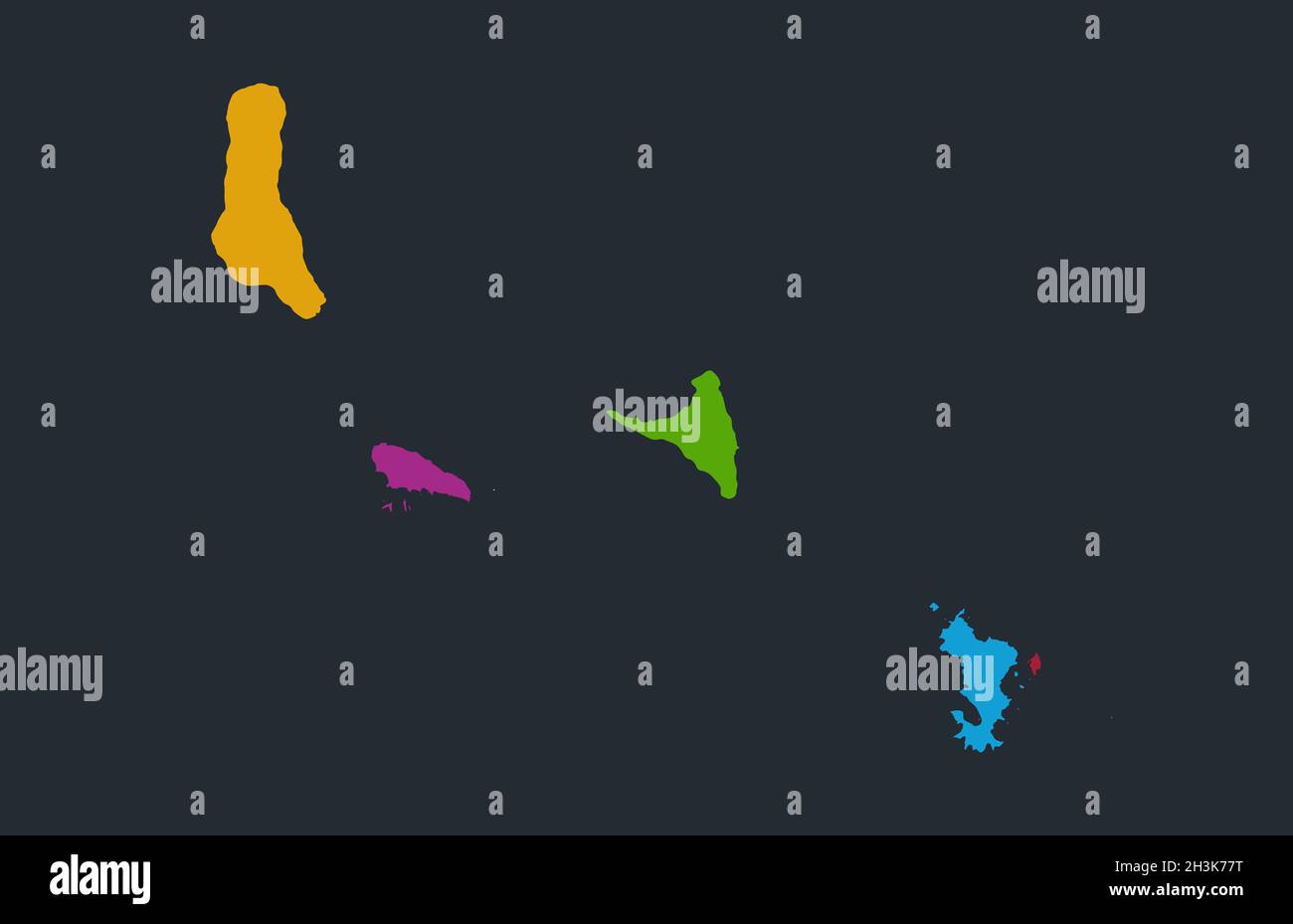 Infografica la mappa delle Isole Comore, i colori del disegno piatto ...