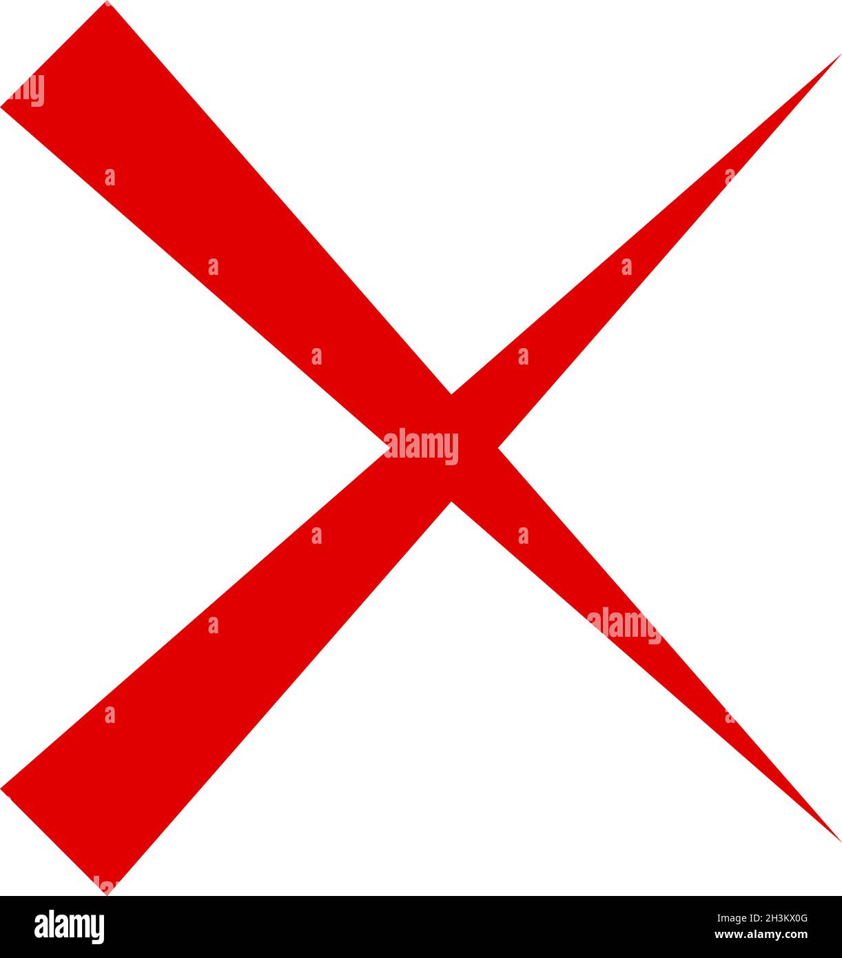 Lettera X rossa, segno, segnale. Icona restrizione, divieto ...