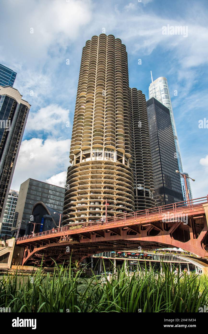 Le famose torri gemelle di Marina City a Chicago, USA Foto stock - Alamy