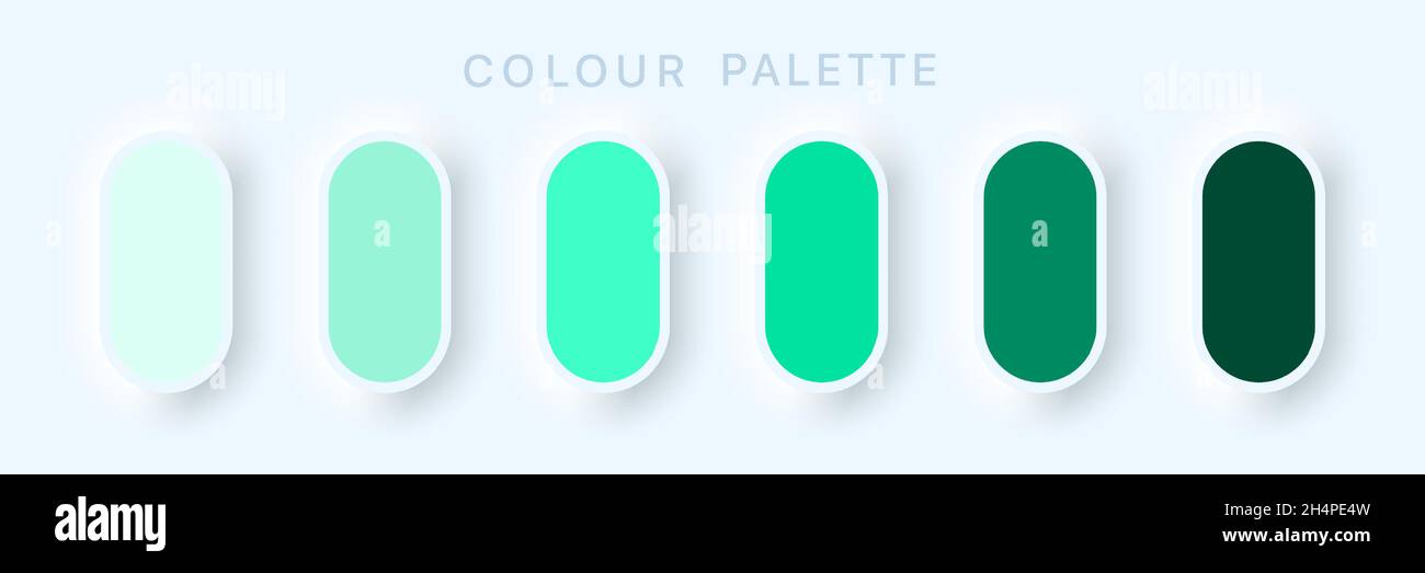 Catalogo palette guida. Blu ciano verde multicolore. Campioni pastello ...