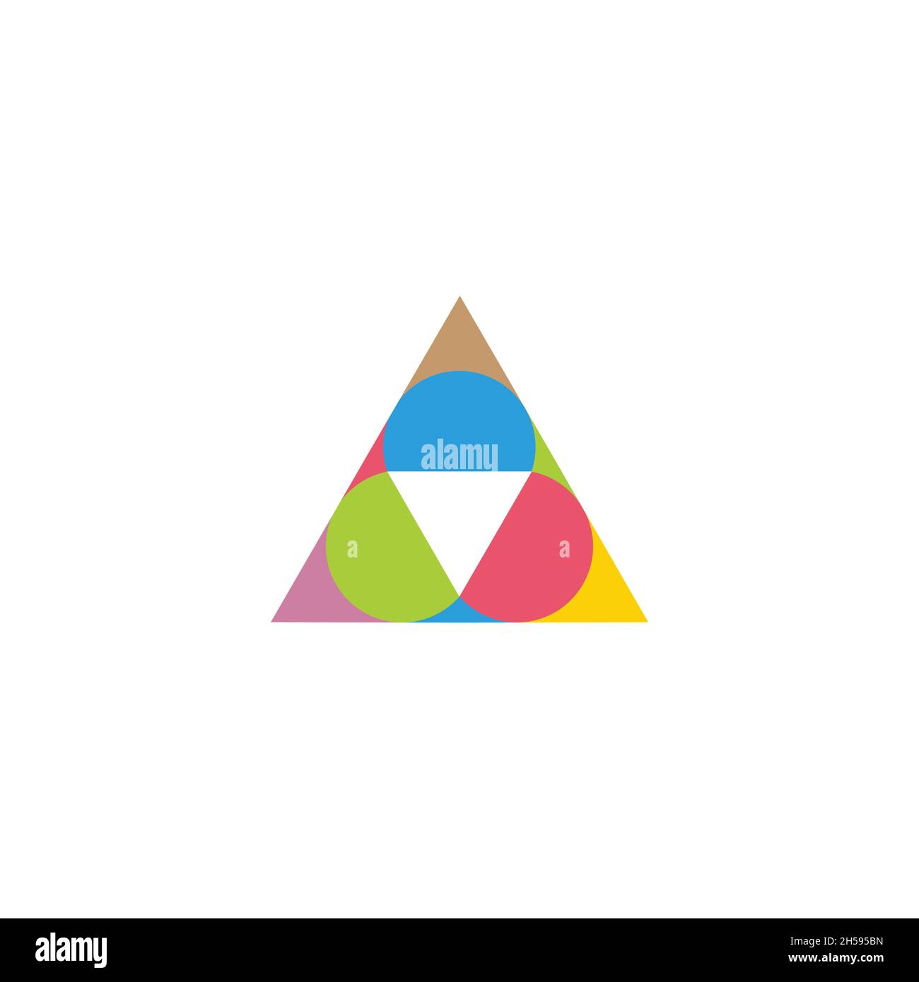 triangolo colorato carta arte simbolo disegno geometrico logo vettore ...