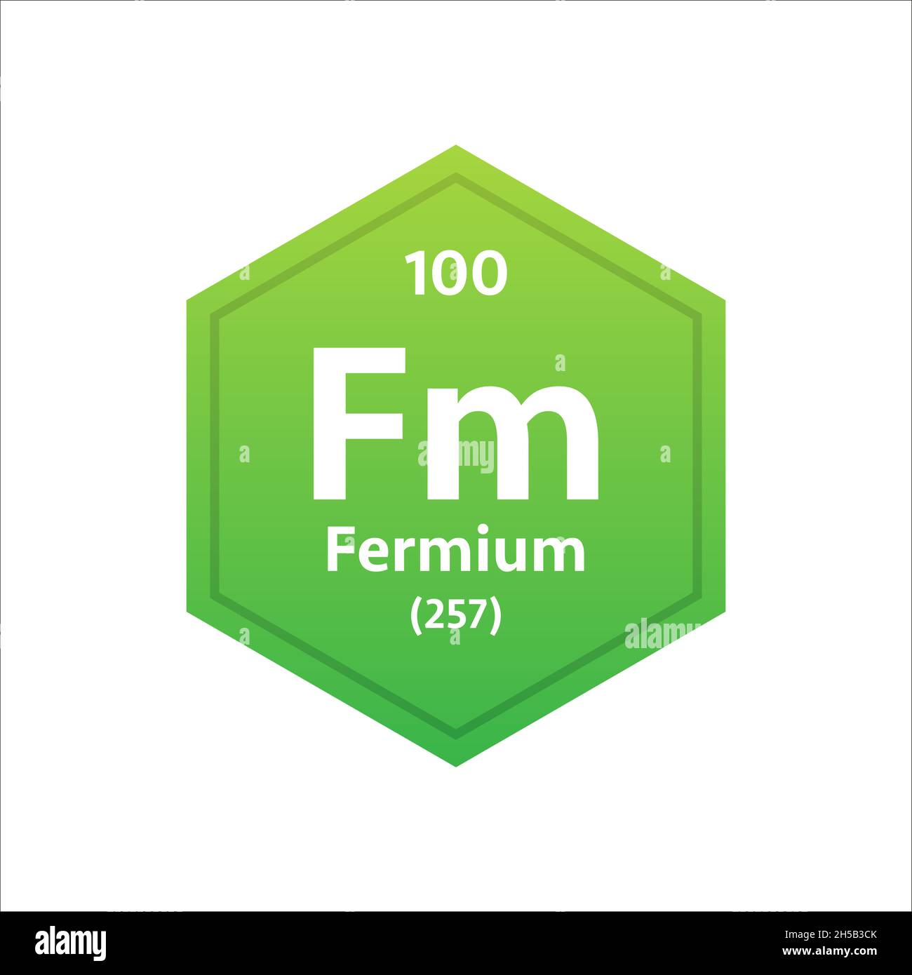 Simbolo del fermio. Elemento chimico della tabella periodica ...
