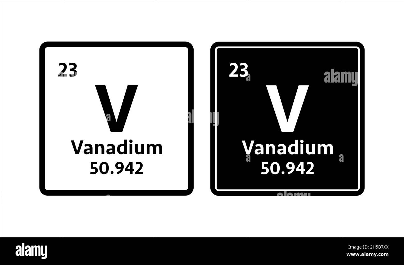 Simbolo di vanadio. Elemento chimico della tabella periodica ...