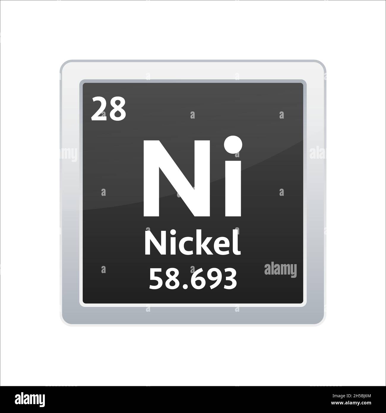 Simbolo di nichel. Elemento chimico della tabella periodica ...