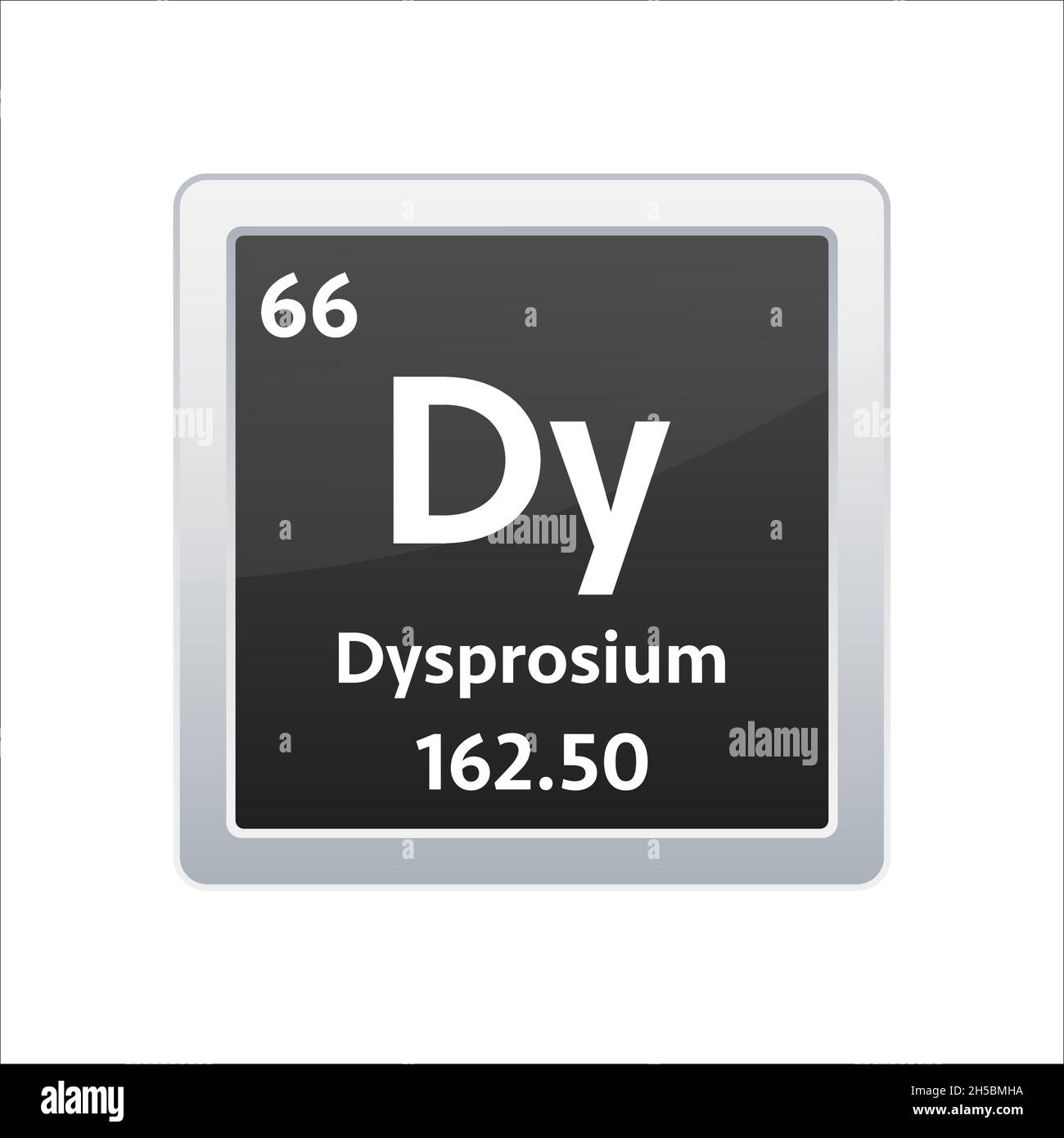 Simbolo di disprosio. Elemento chimico della tabella periodica ...