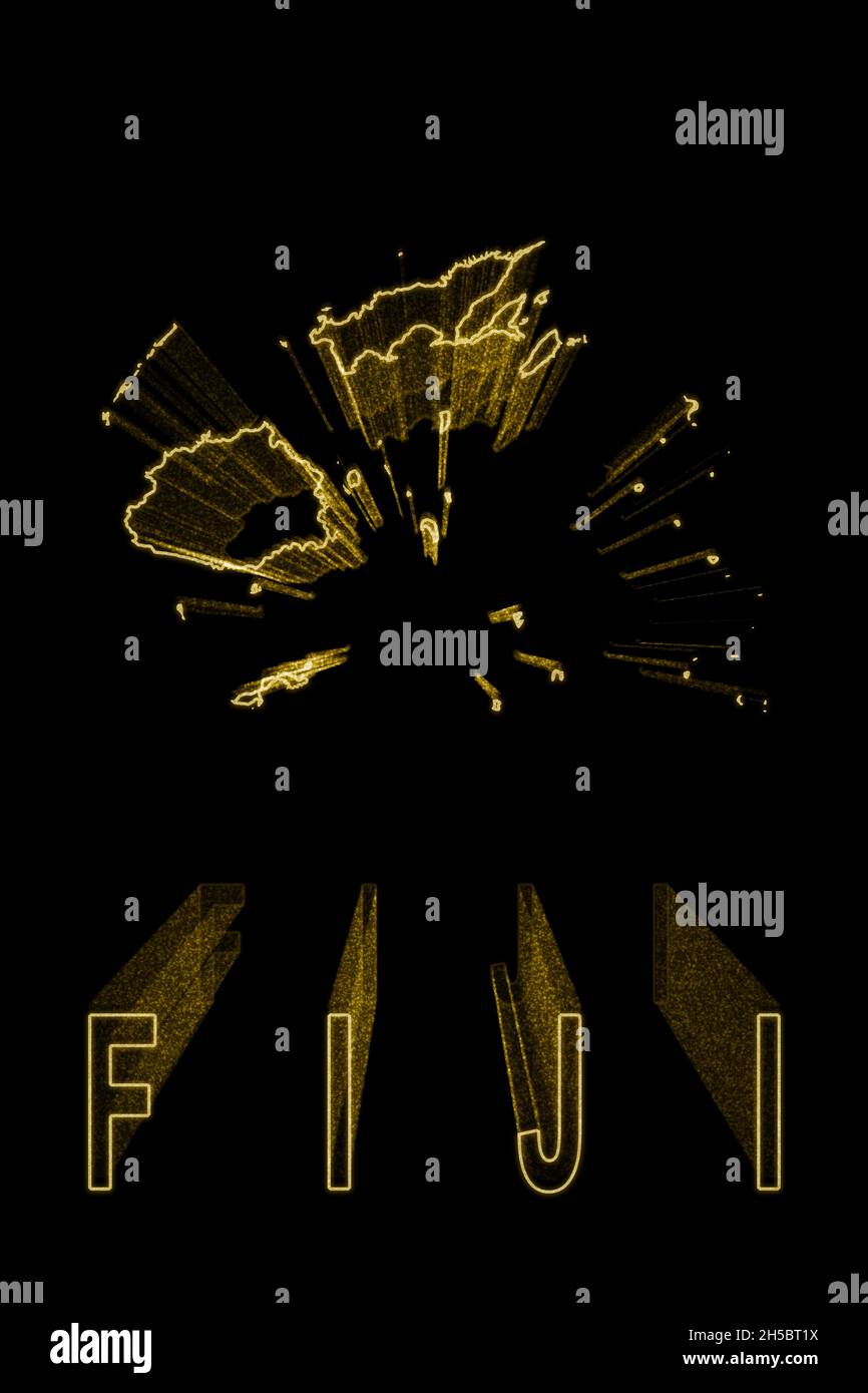 Mappa delle Figi, Gold Mappa su sfondo nero, effetto oro Foto stock - Alamy