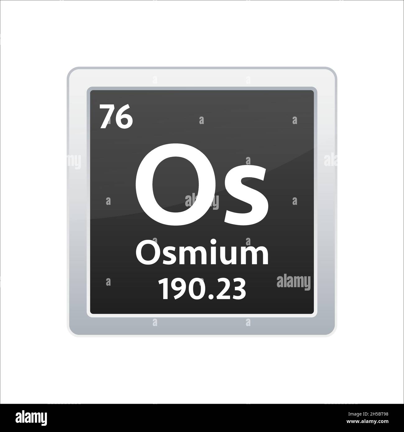 Simbolo osmio. Elemento chimico della tabella periodica. Illustrazione ...