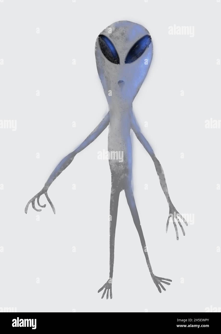 Un'illustrazione aliena grigia Foto stock - Alamy