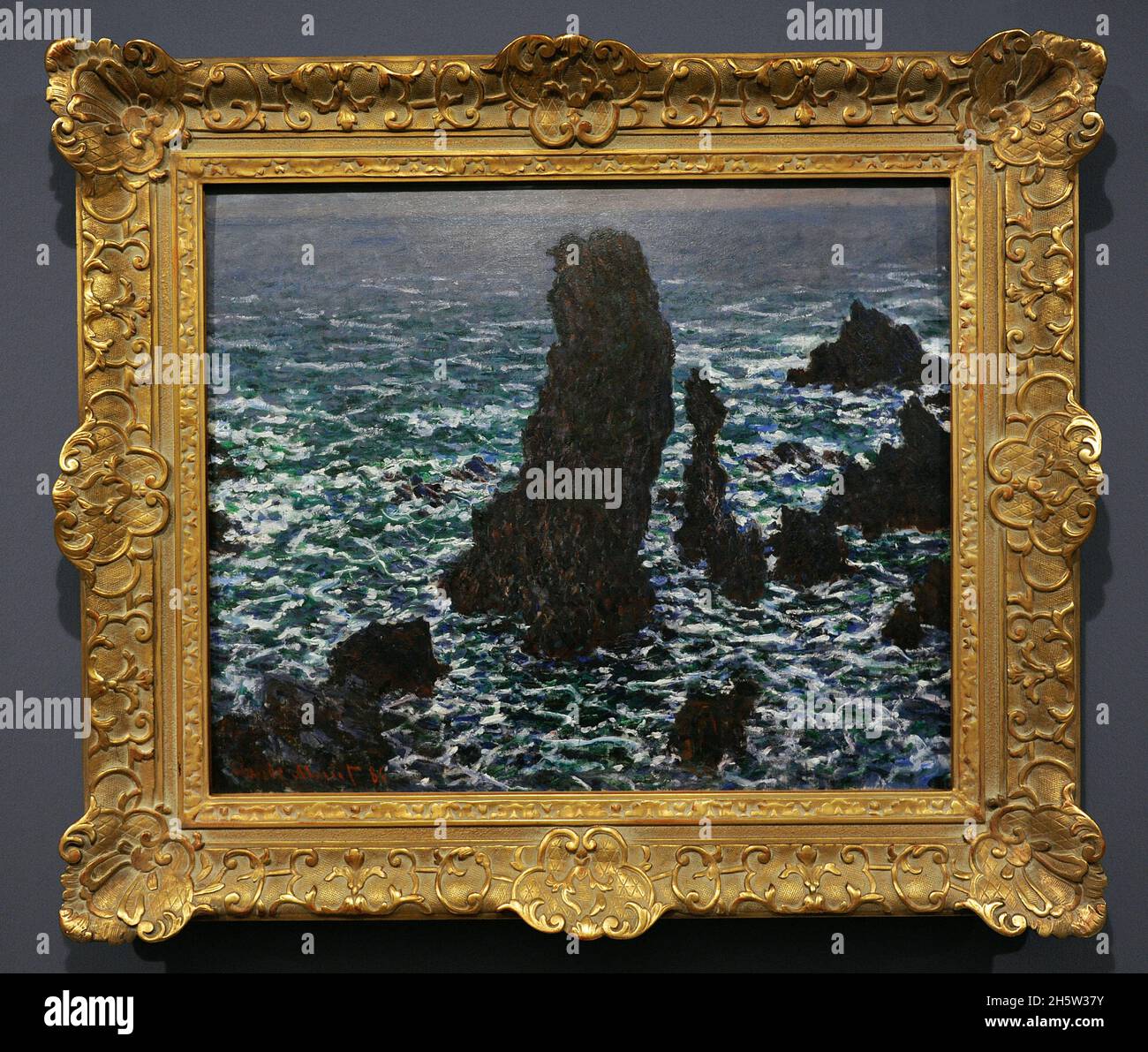 Claude monet rocks at belle ile immagini e fotografie stock ad alta ...