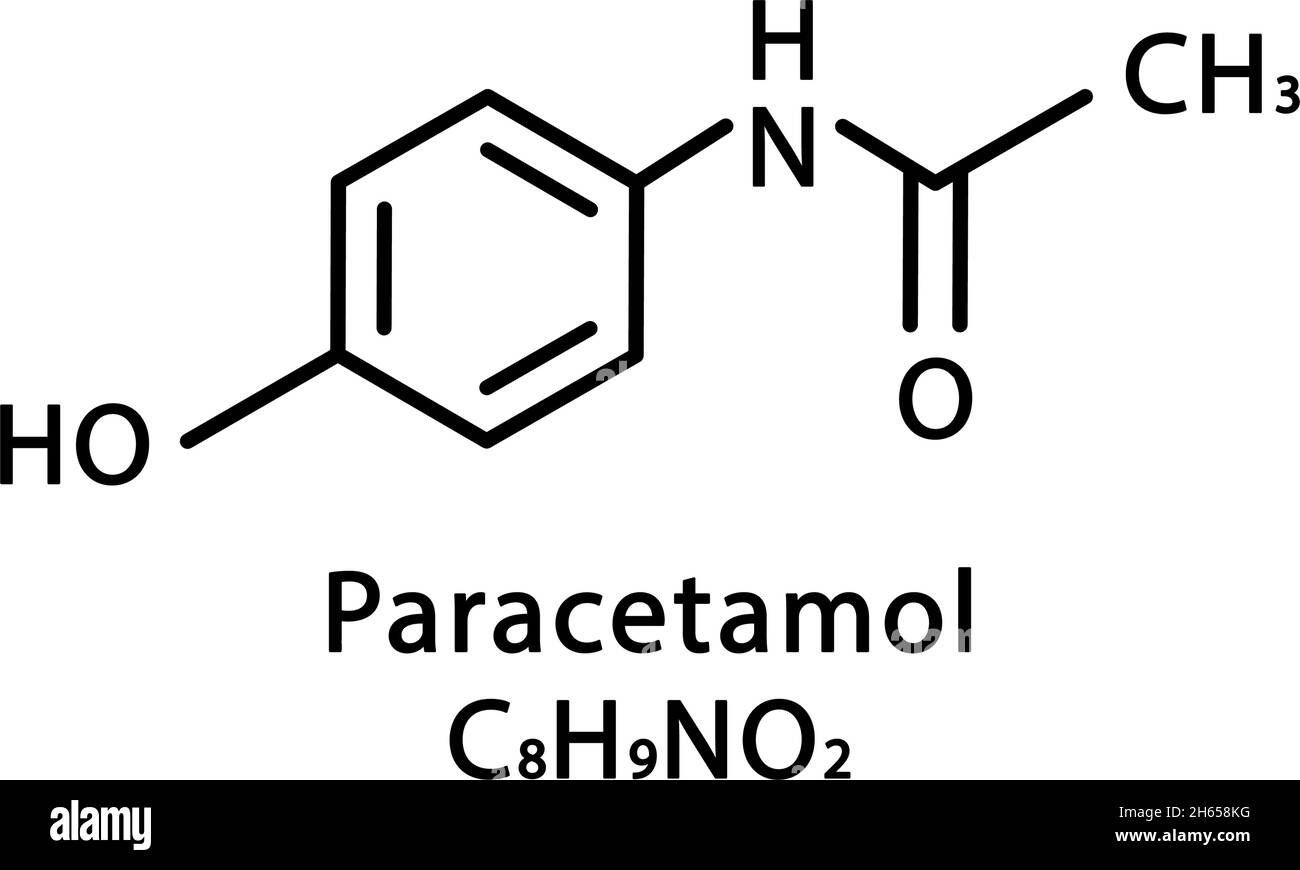 Struttura molecolare del paracetamolo. Acetaminofene formula chimica ...