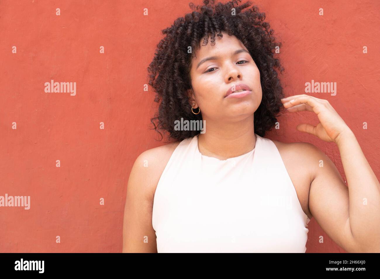 Donna con acconciatura afro immagini e fotografie stock ad alta ...