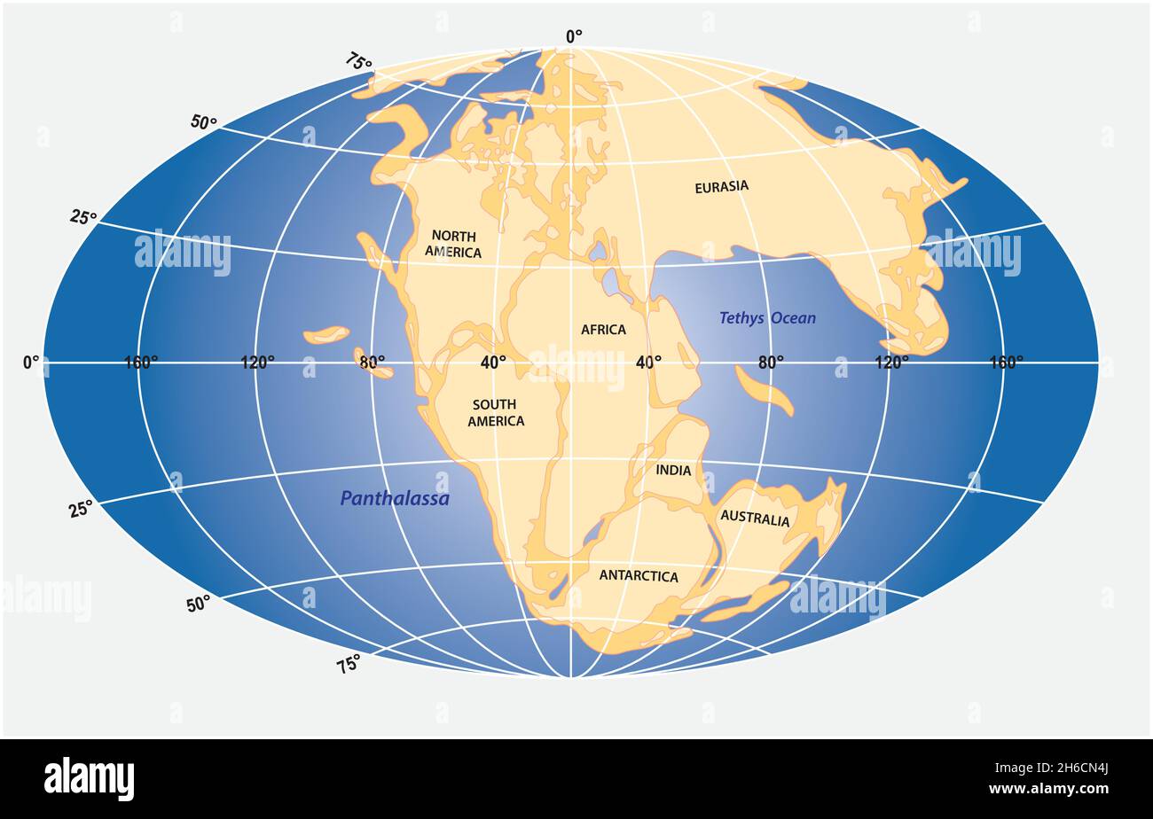 Mappa pangea e deriva continenti immagini e fotografie stock ad alta ...