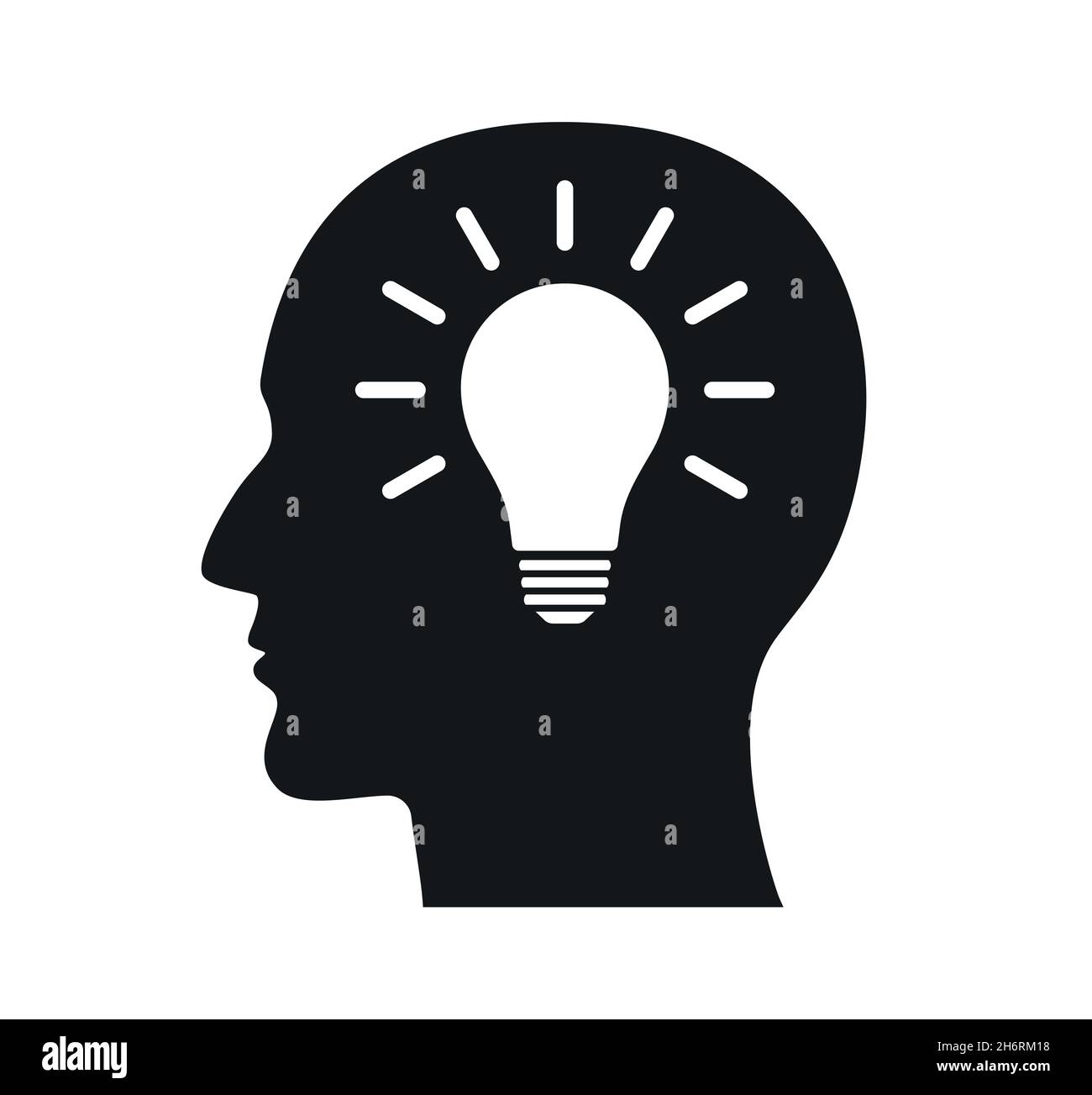 Soluzione per l'idea della lampadina del faro e icona della creatività ...