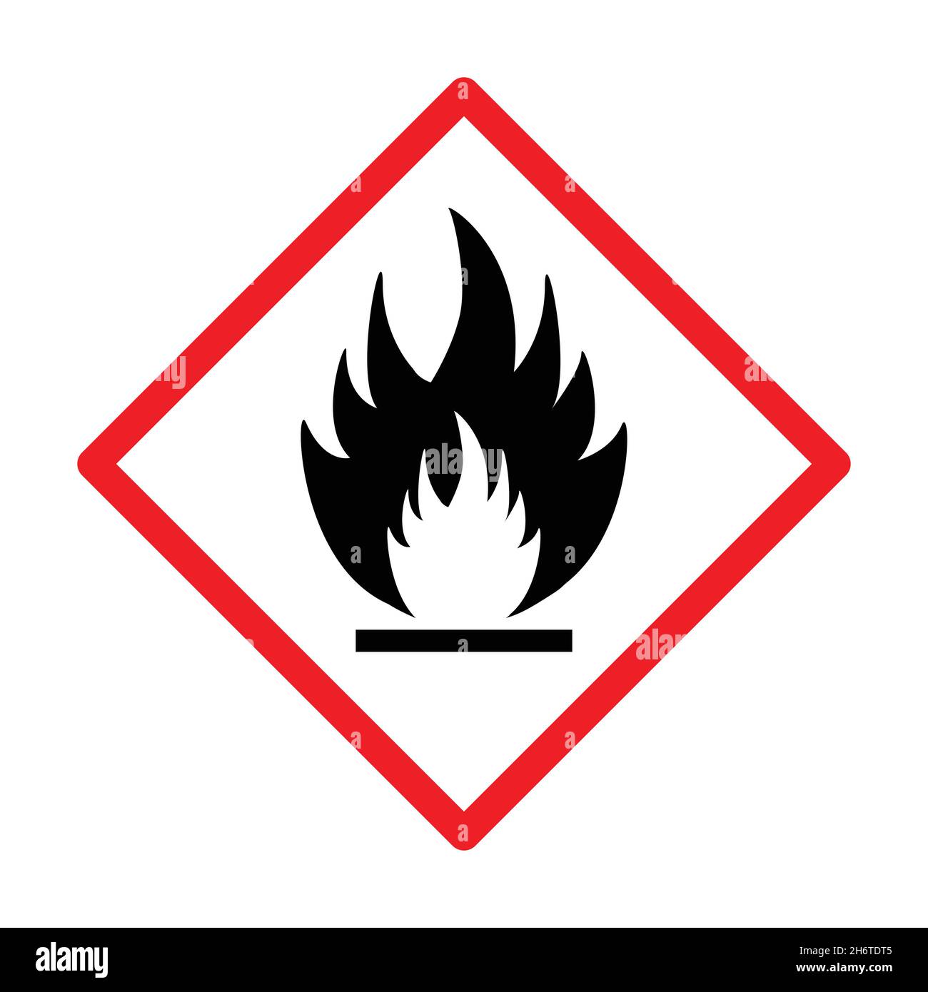 Simbolo di pericolo infiammabile icona vettore GHS simbolo di pericolo ...