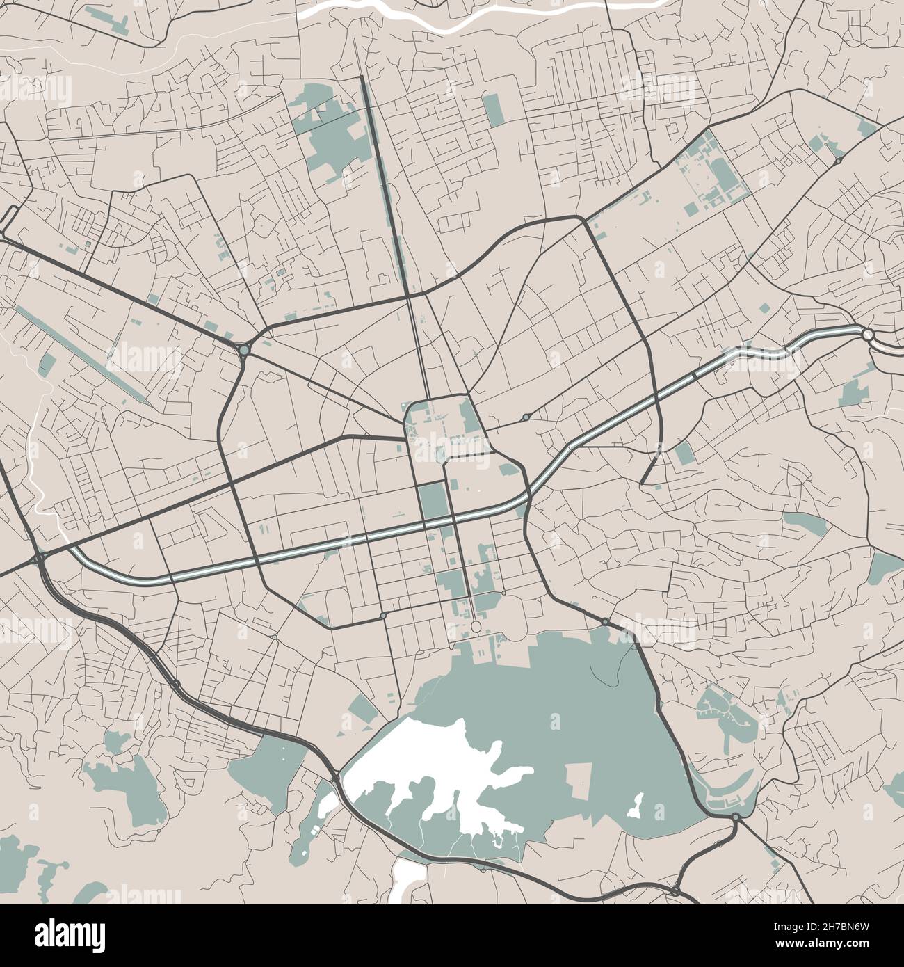 Mappa vettoriale di Tirana, Albania. Città urbana in Albania ...