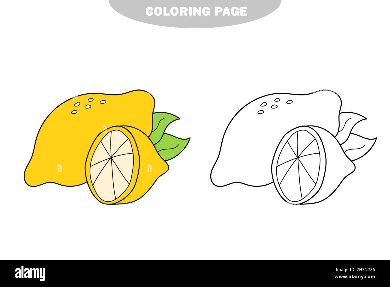 Semplice pagina da colorare. Libro da colorare Cartoon Illustrazione di ...