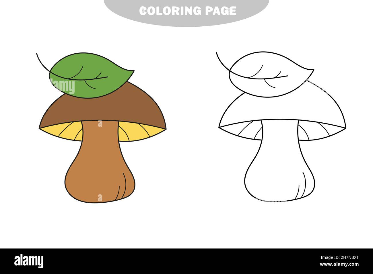 Semplice pagina da colorare. Simpatico fungo commestibile in stile ...