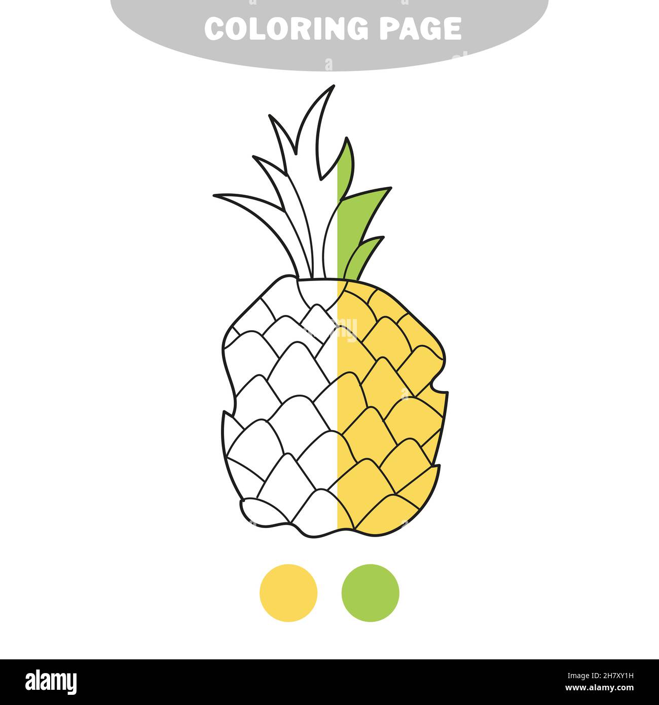 Semplice pagina da colorare. L'ananas da colorare. Libro da colorare ...