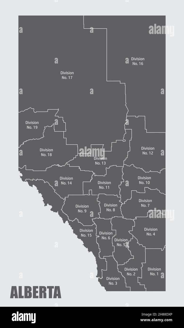 Mapa político de alberta Immagini Vettoriali Stock - Alamy
