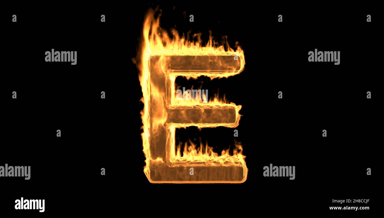 Fuoco lettera e dell'alfabeto, carattere di masterizzazione ...