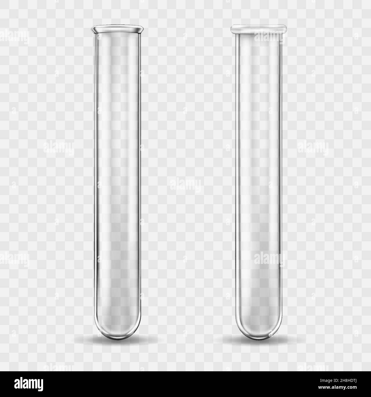 Set di provette in vetro medicale trasparente, provette vuote ...