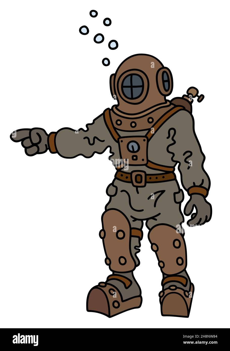 Cartoon deep sea diver illustration Immagini senza sfondo e Foto Stock ...