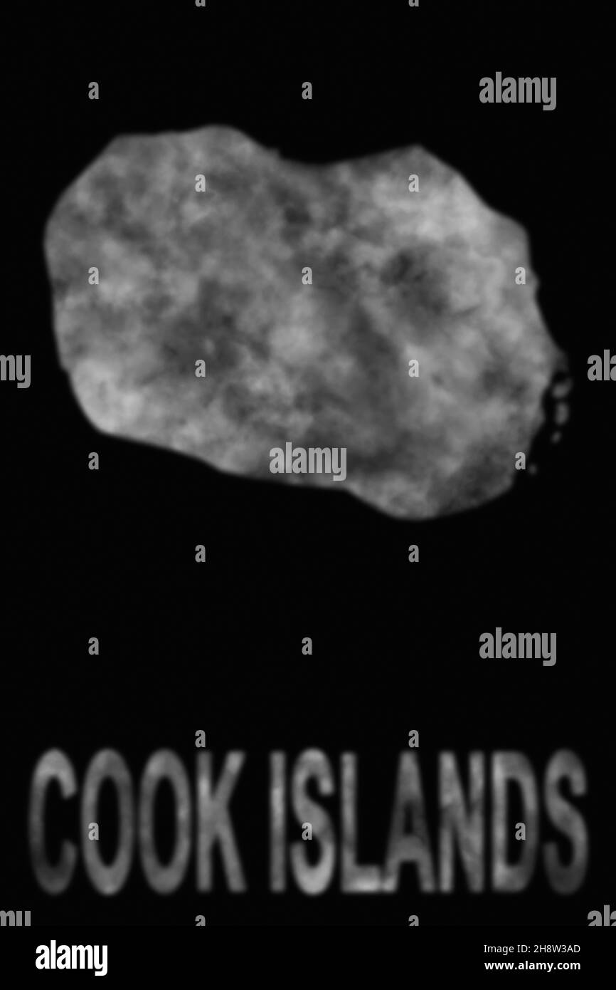 Mappa delle Isole Cook fatta di fumo, inquinamento atmosferico ...