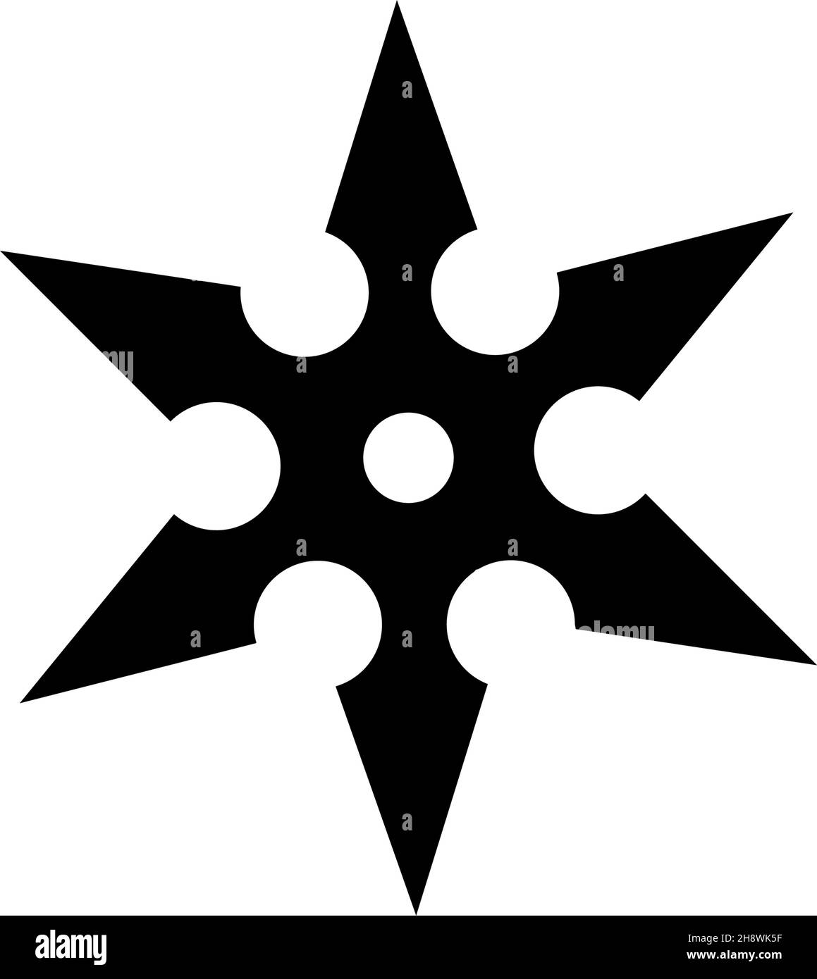 Ninja star shuriken throwing weapon Immagini Vettoriali Stock - Alamy