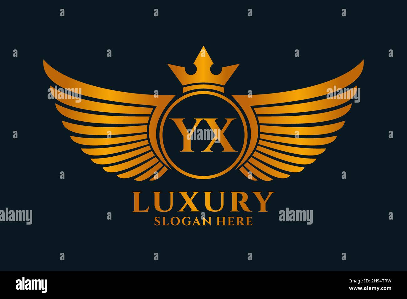 Luxury Royal Wing Letter YX crest Gold color Logo Vector, Victory logo ...