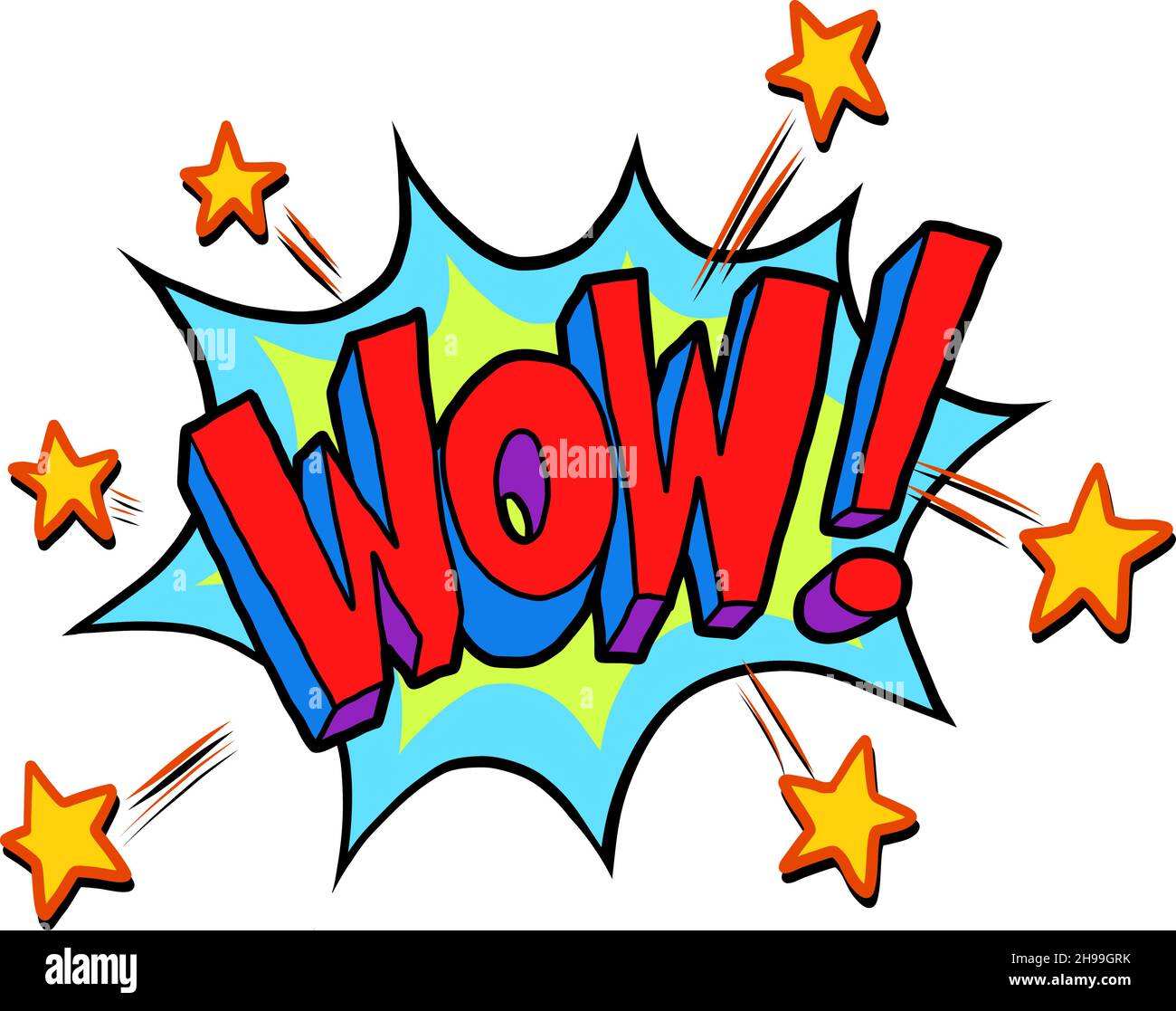 Fumetto scritta wow disegno a mano retrò vintage. Illustrazione ...