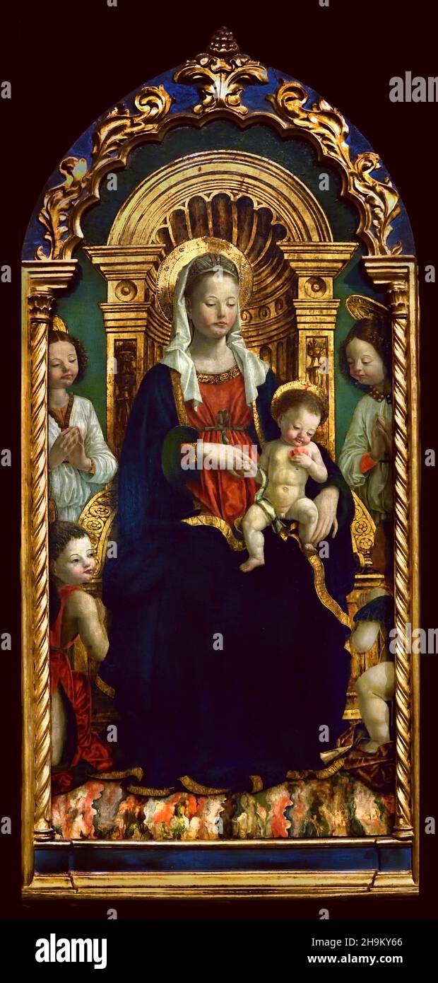 Madonna in trono con bambino e quattro angeli immagini e fotografie stock ad alta risoluzione ...