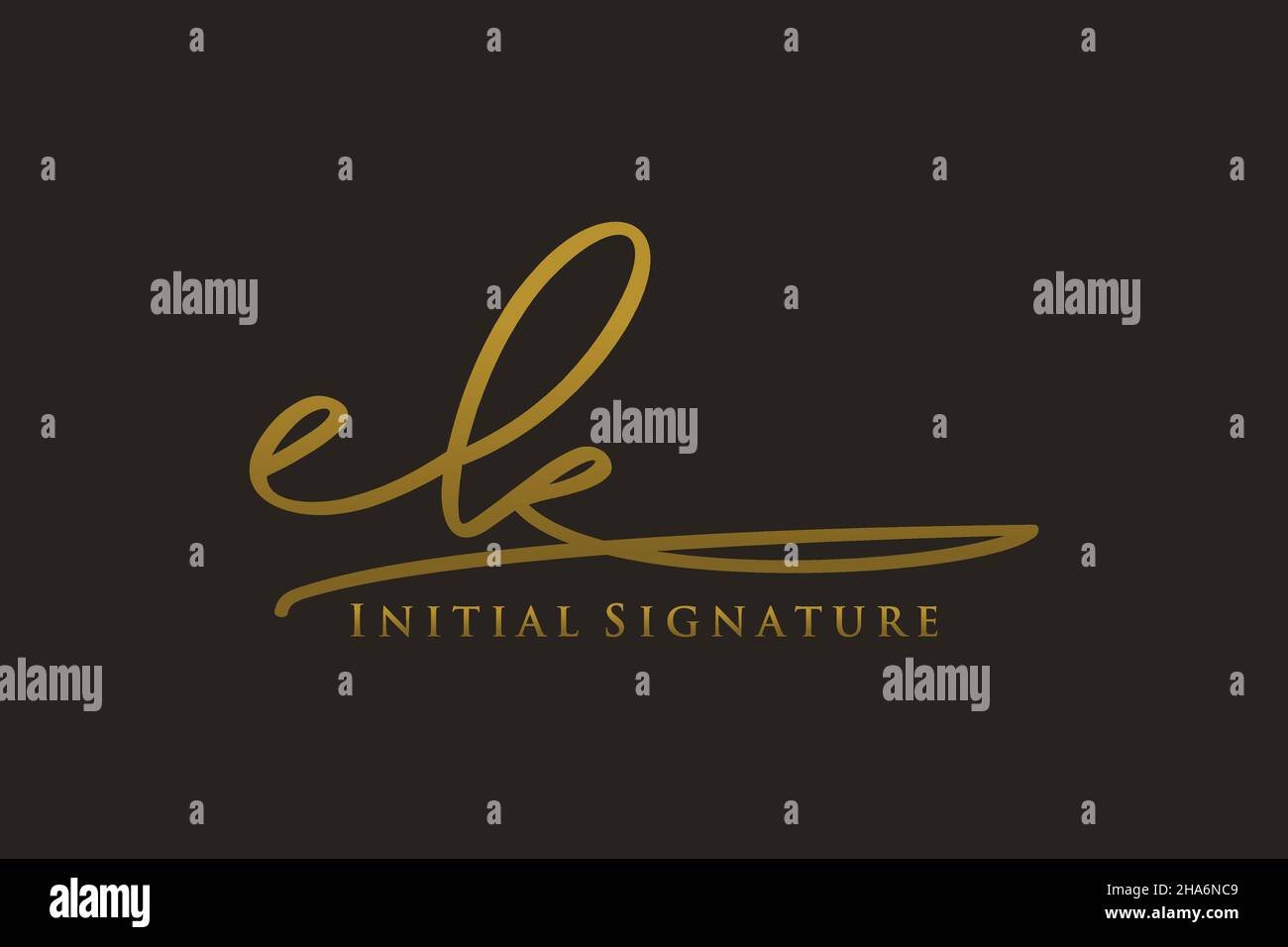 Logo EK Letter Signature Template elegante design logo. Disegno a mano ...