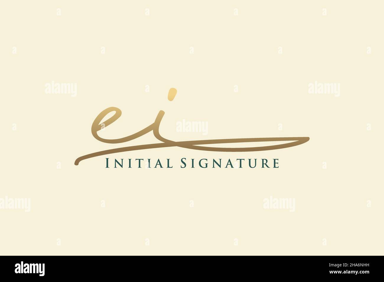 EI Letter Signature Logo Template elegante logo design. Disegno a mano ...