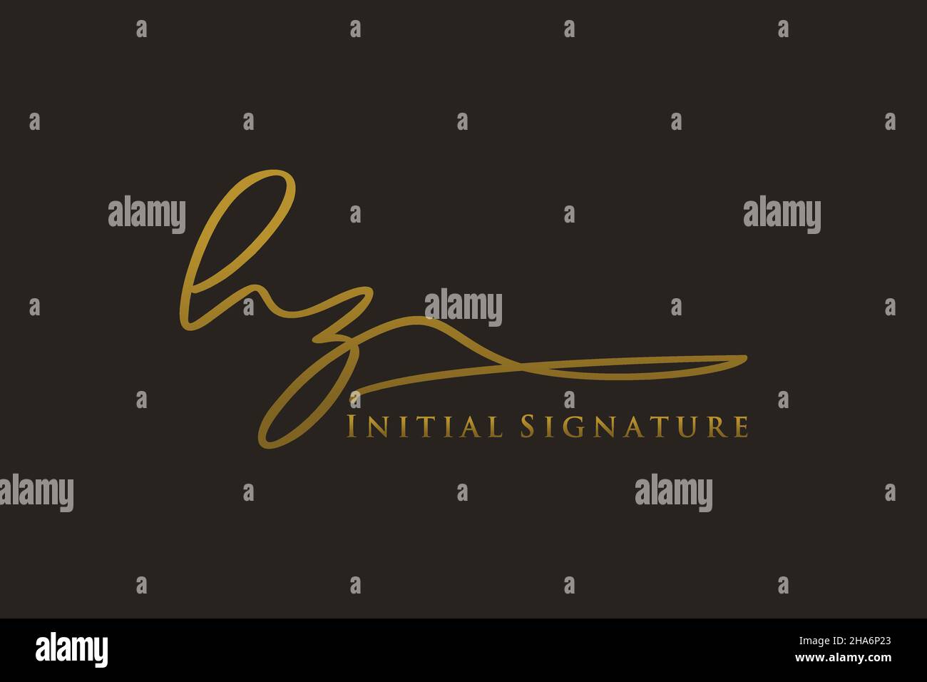HZ Letter Signature Logo Template elegante logo di design. Disegno a ...