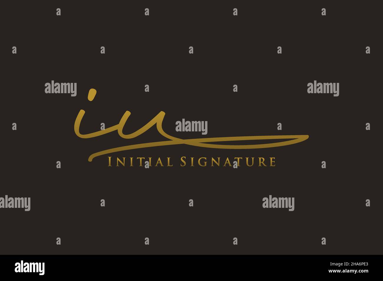 IU Letter Signature Logo Template elegante logo design. Disegno a mano ...