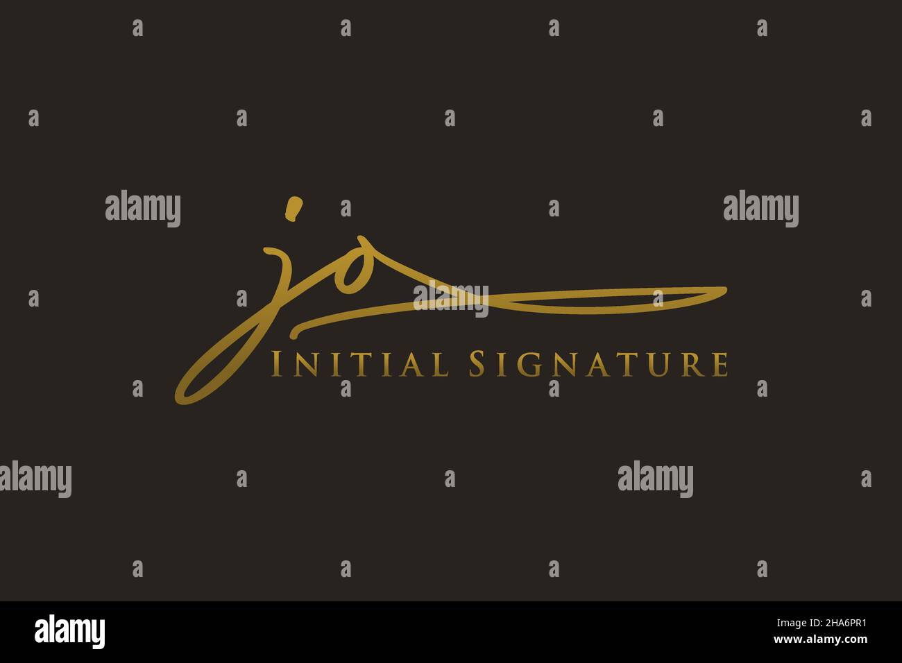 LOGO JO Letter Signature Template elegante. Disegno a mano Calligraphy ...