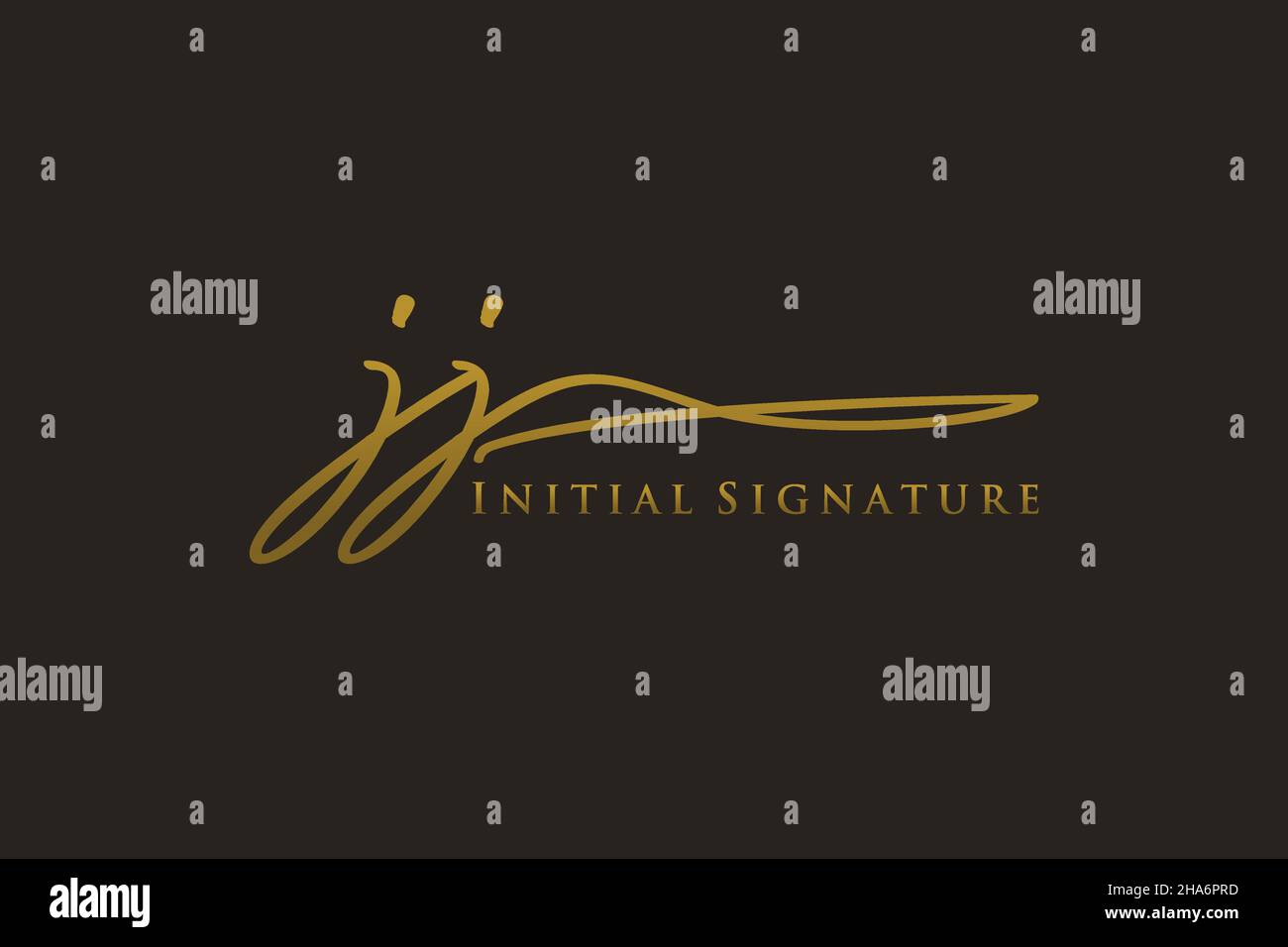 Logo JJ Letter Signature Template elegante design. Disegno a mano ...