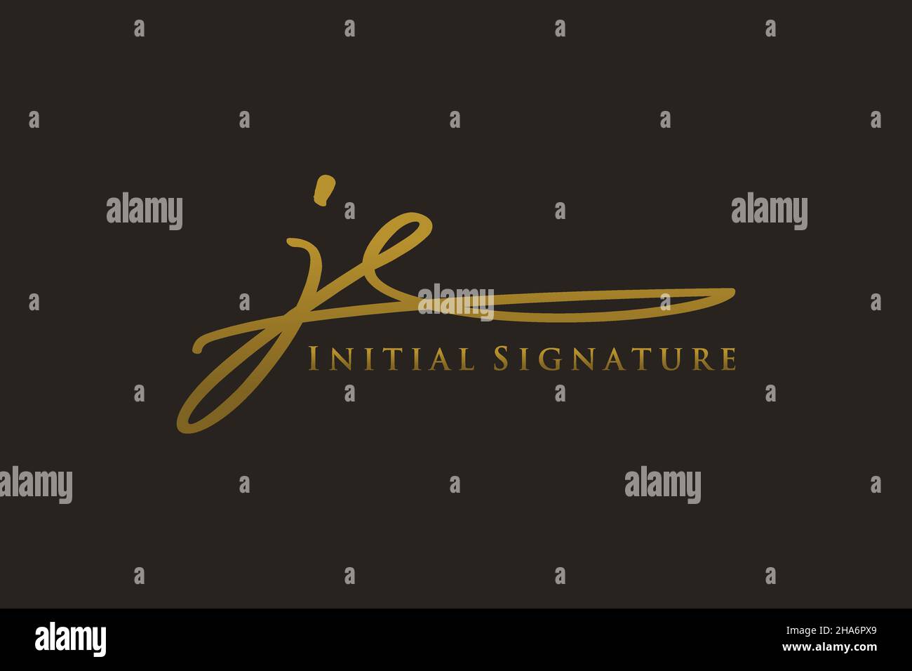 Logo JE Letter Signature Template elegante design. Disegno a mano ...