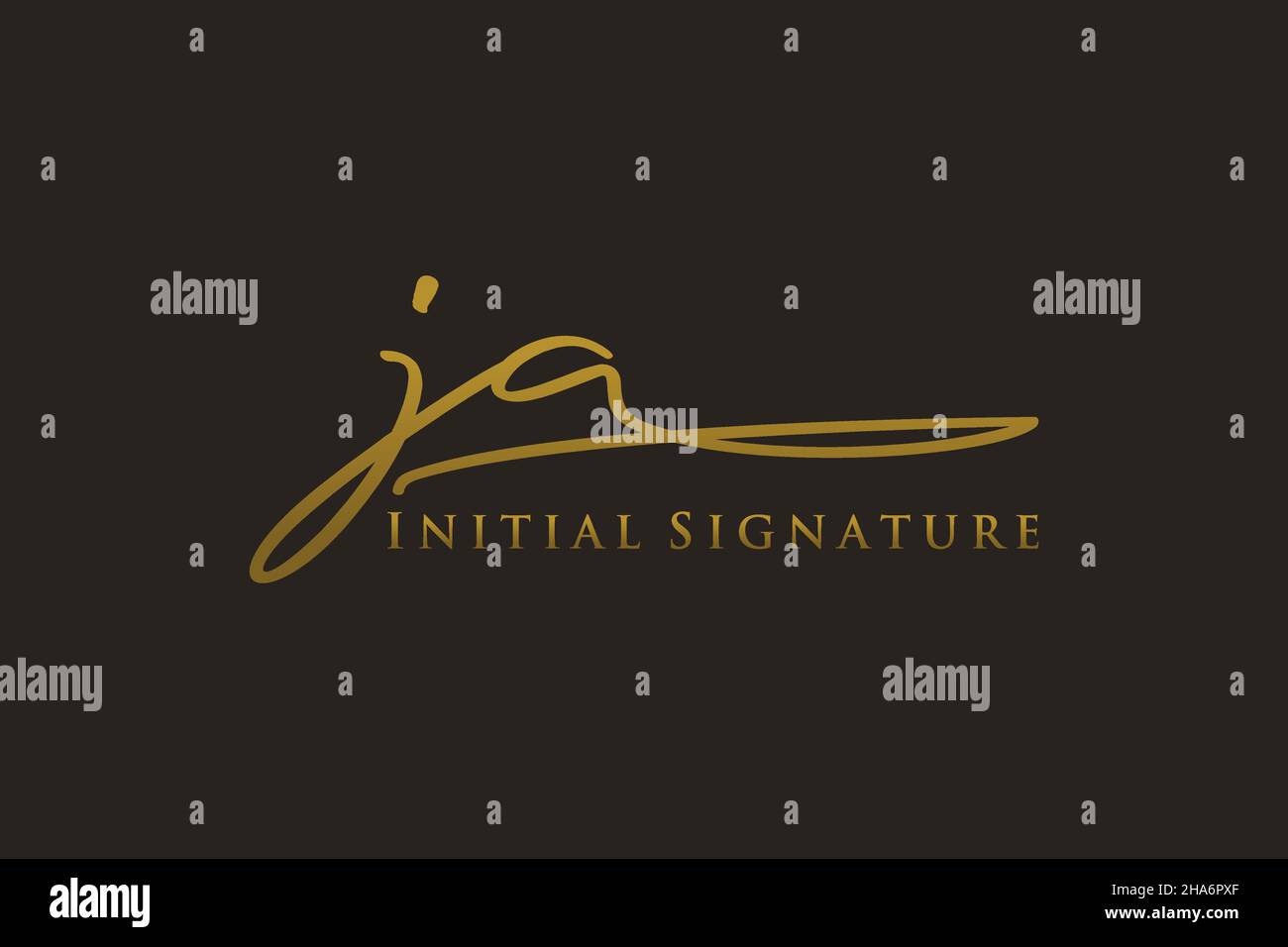 Logo JA Letter Signature Template elegante design. Disegno a mano ...