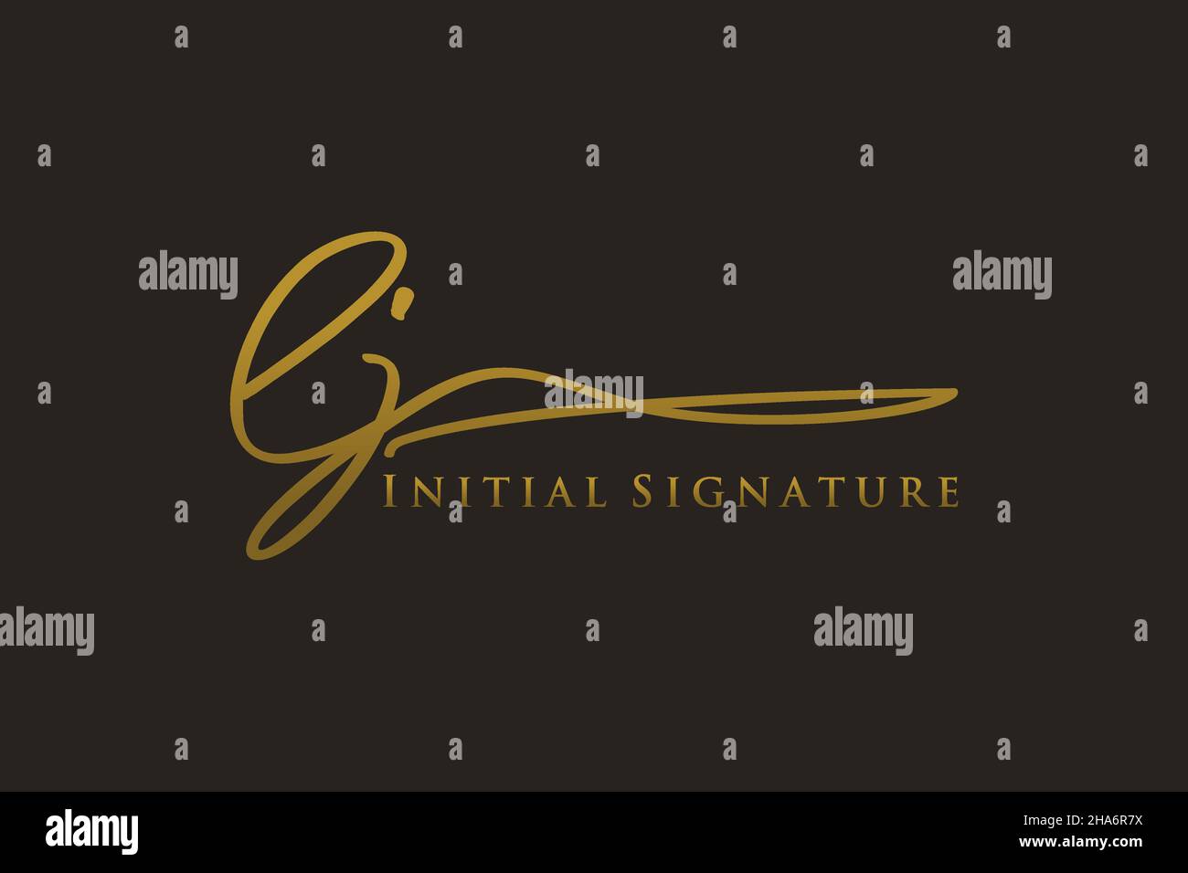 LJ Letter Signature Logo Template elegante logo di design. Disegno a ...