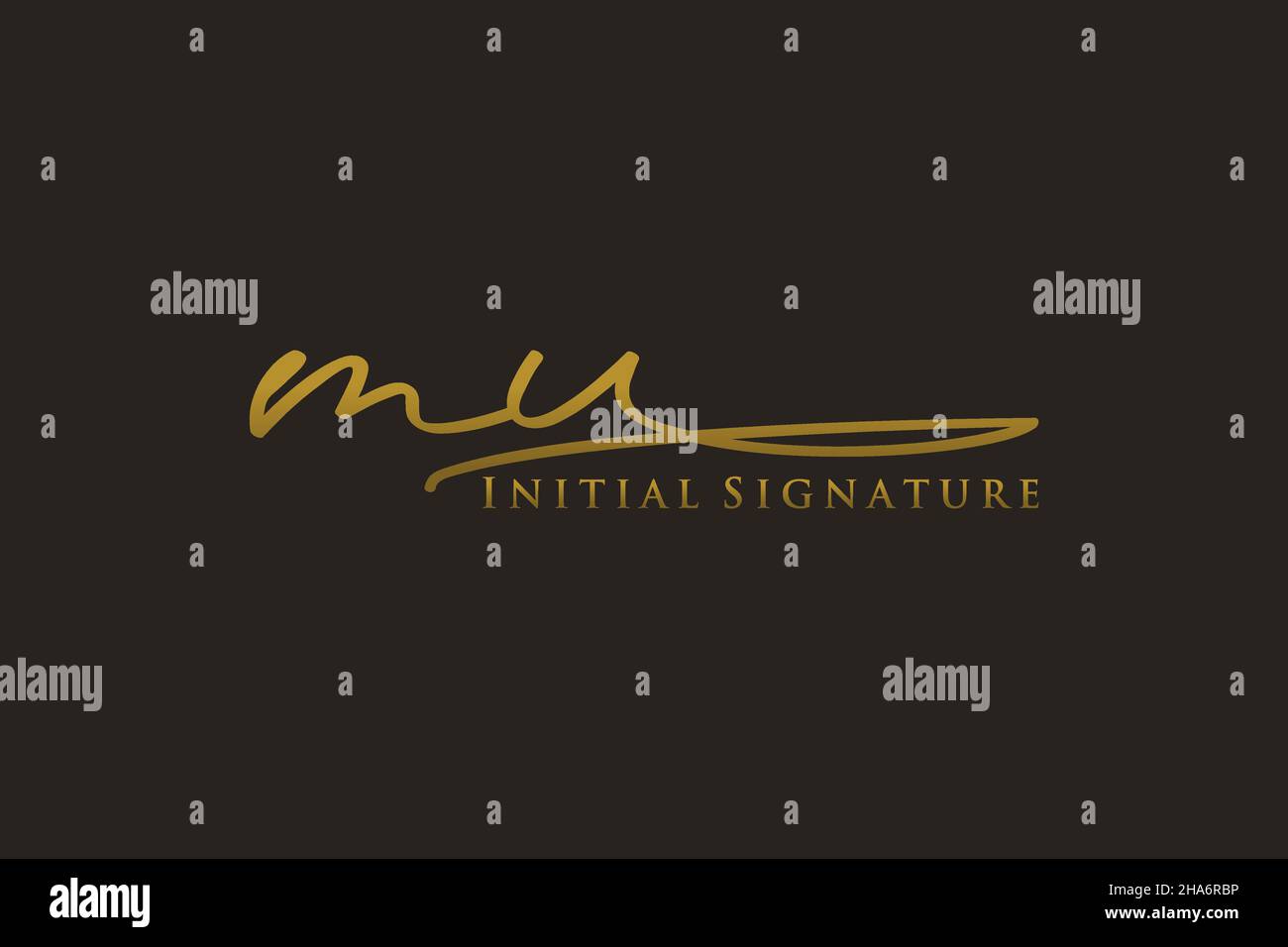 Logo MU Letter Signature Template elegante. Disegno a mano Calligraphy ...