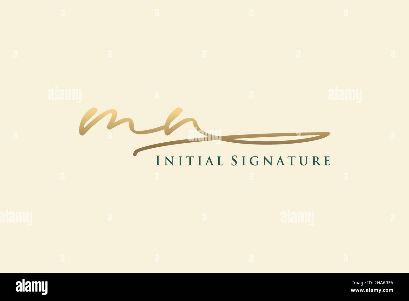 MN Letter Signature Logo Template elegante logo di design. Disegno a ...