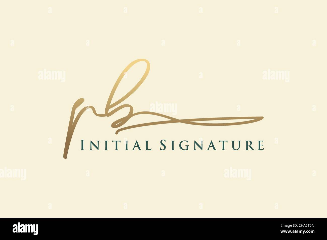PB Letter Signature Logo Template elegante logo di design. Disegno a ...