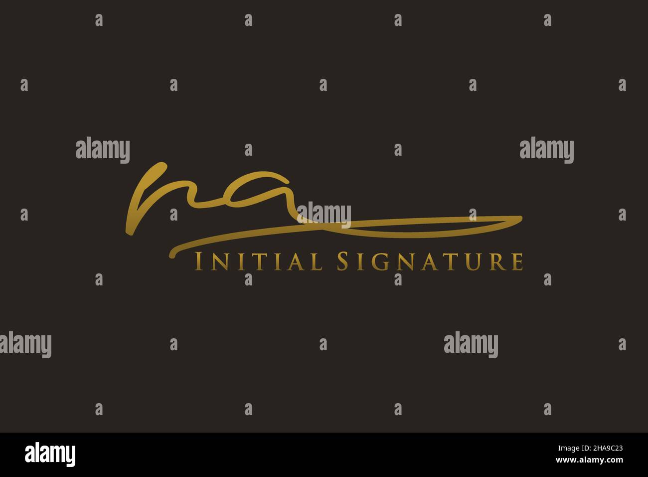 Logo RA Letter Signature Template elegante. Disegno a mano Calligraphy ...