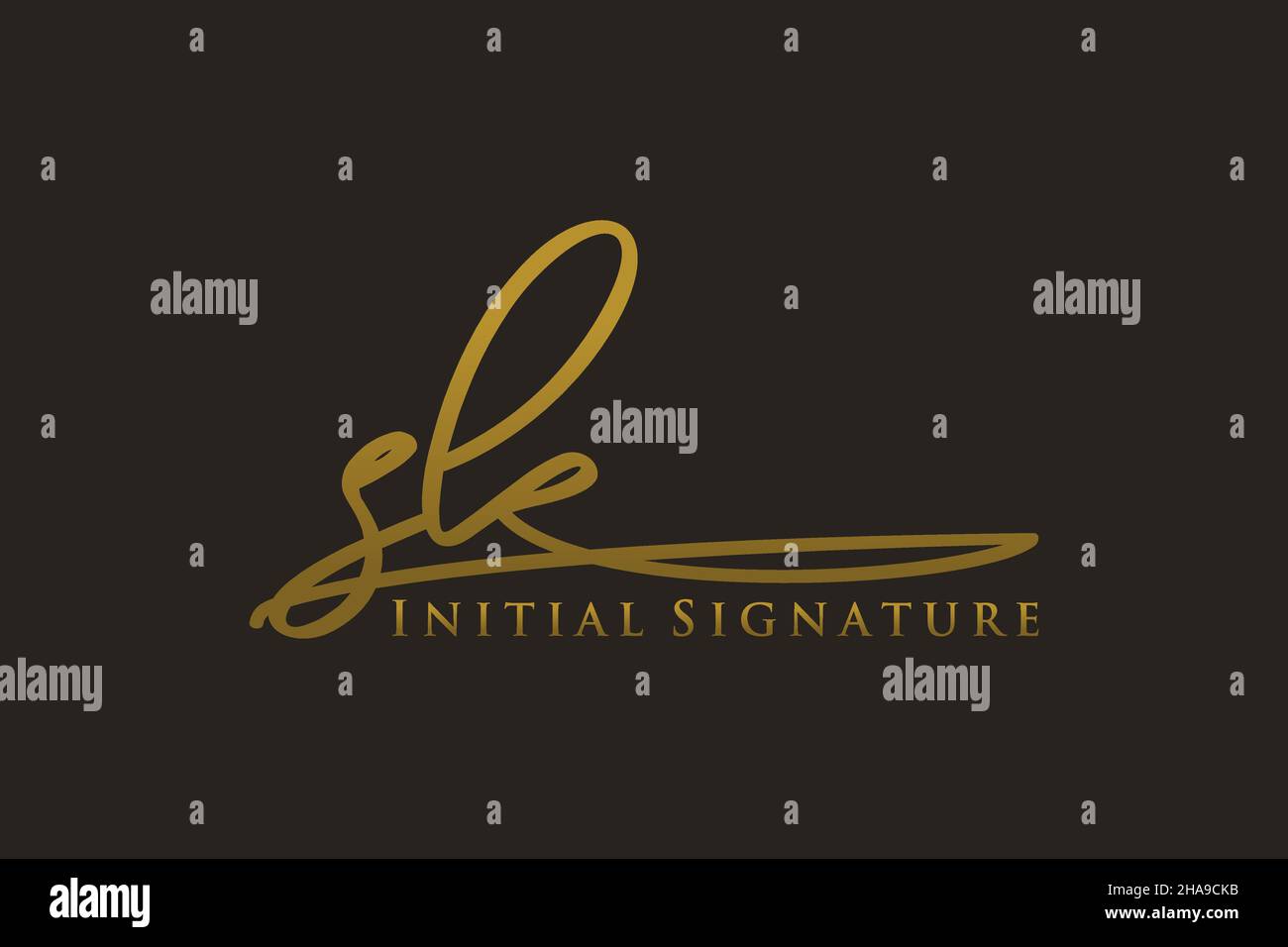 SK Letter Signature Logo Template elegante logo di design. Disegno a ...