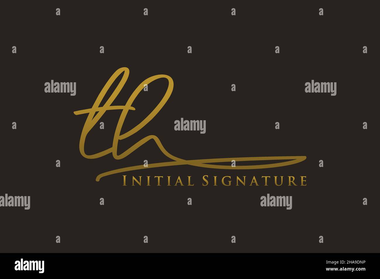 Modello logo Signature TH Letter elegante logo di design. Disegno a ...